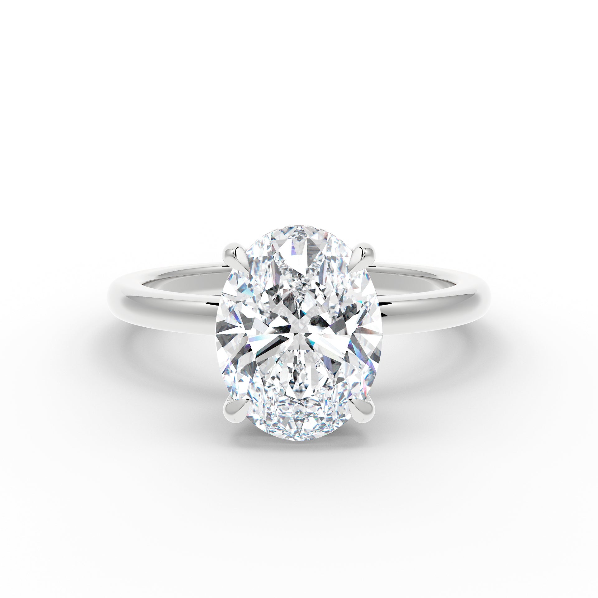The Nova Hidden Halo | Oval Cut – Diamond Palace Online